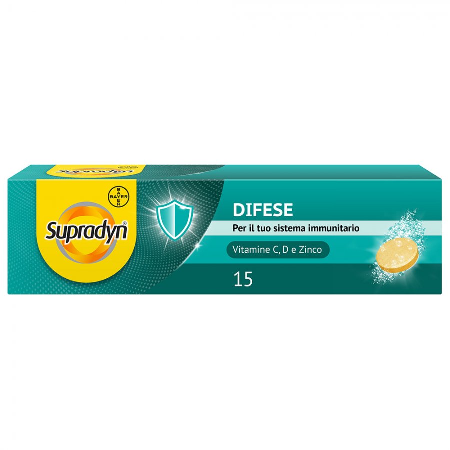Supradyn Difese, Integratore per il Sistema Immunitario, con Vitamina C, D e Zinco, 15 Compresse ...